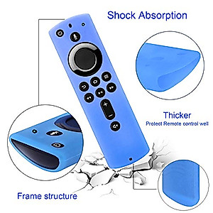 [2 Pack] Firestick Remote Cover Case (Glow in the Dark) Compatible with Fire TV Stick 4K Alexa Voice Remote Control (Green & Sky Blue)