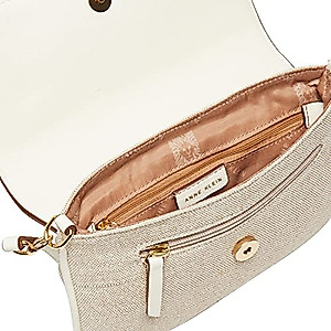 Anne Klein womens Flap With Card Case canvas shoulder baggette, White, One Size US