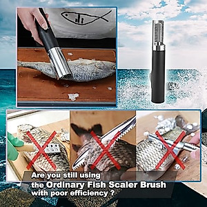 Powerful Electric Fish Scaler ，Cordless Fish Scaler Remover Easily Remove fishscales without Fuss Or Mess for Chef and Home Cooks Fish Cleaning tools