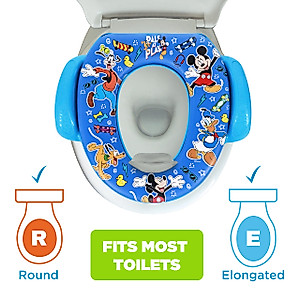 Disney Mickey Mouse "Pals at Play" Soft Potty Seat and Potty Training Seat - Soft Cushion, Baby Potty Training, Safe, Easy to Clean