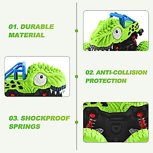 2pcs Toy Cars, Monster Trucks for Boys,Dinosaur Toys for Kids 3-5 Double-Directions Pull Back Race Car Gifts for Boys Girls Birthday Christmas