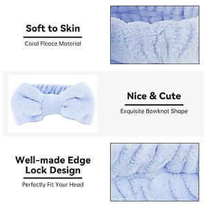 Ondder Spa Headband for Washing Face 8 Pack Aossrted Skincare Headbands for Women Girls Terry Cloth Cute Makeup Headbands Head Bands with Bow