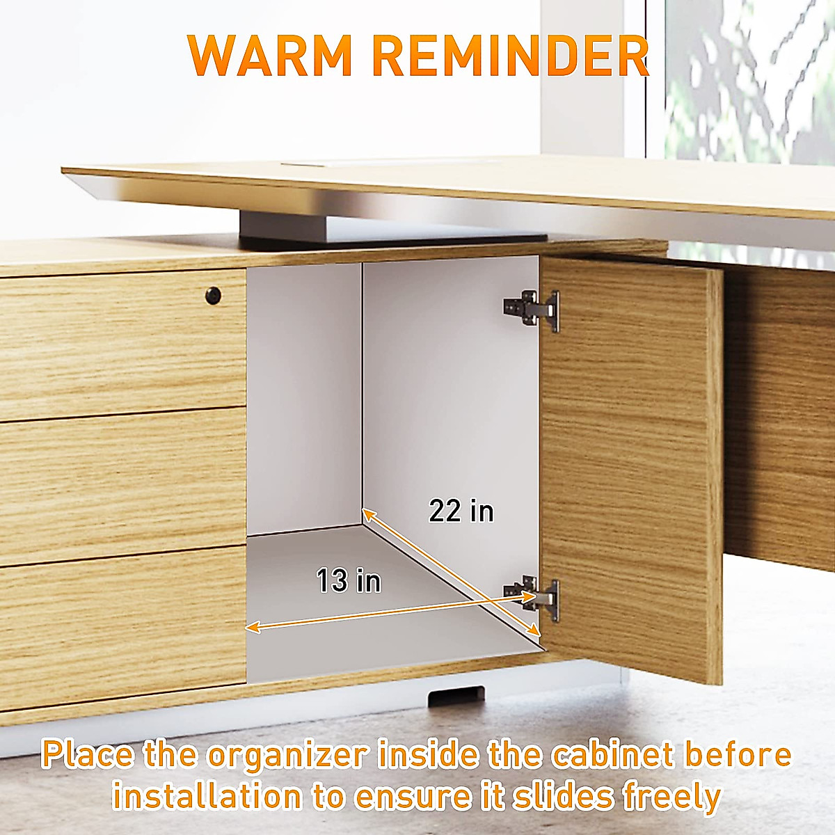 Tksrn Pull Out Cabinet Organizer, Heavy Duty Slide Out Pantry Shelves Sliding Drawer Storage for Kitchen, Bathroom, Home, 12" W x 21" D, Wire Frame, Chrome Finish（Need 13" W and 22" D Cabinet）