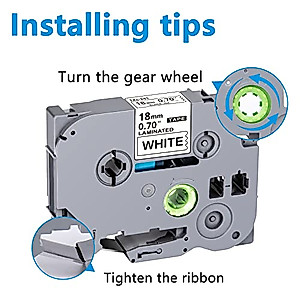 Weemay 5 Pack TZe-241 18mm 0.7 Laminated White Tape Compatible for Brother Label Maker P Touch 3/4 Inch TZe241 Black-on-White TZe Label Tape for Ptouch PT-D400AD PT-D610BT PT-D600 PT-D410 Printer