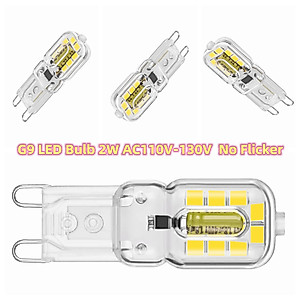 Sriomny, G9 Led Bulb 2W, 20W Halogen Equivalent, G9 Bi pin Base, 4000K, Natural White, Non-dimmable, 360° Beam Angle Bulb AC 120V G9 LED Bulb Transparent housing, 10 Pack