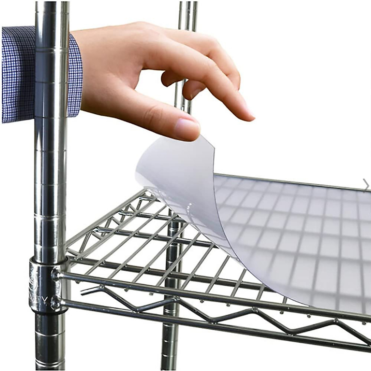 QECOR (Clear, 48" x 24" x 4) Heavy Duty Premium 0.76mm Wire Shelf Liners Set, Waterproof for Metal Rack Protector, Kitchen, Garage, Nonslip Mats for Tier Shelving Unit