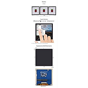 Iunius 4inch Square Capacitive Touch Screen LCD (C),for Raspberry Pi, 720×720, DPI, IPS, Toughened Glass Cover, Display DPI666 262K Colors,Low Power