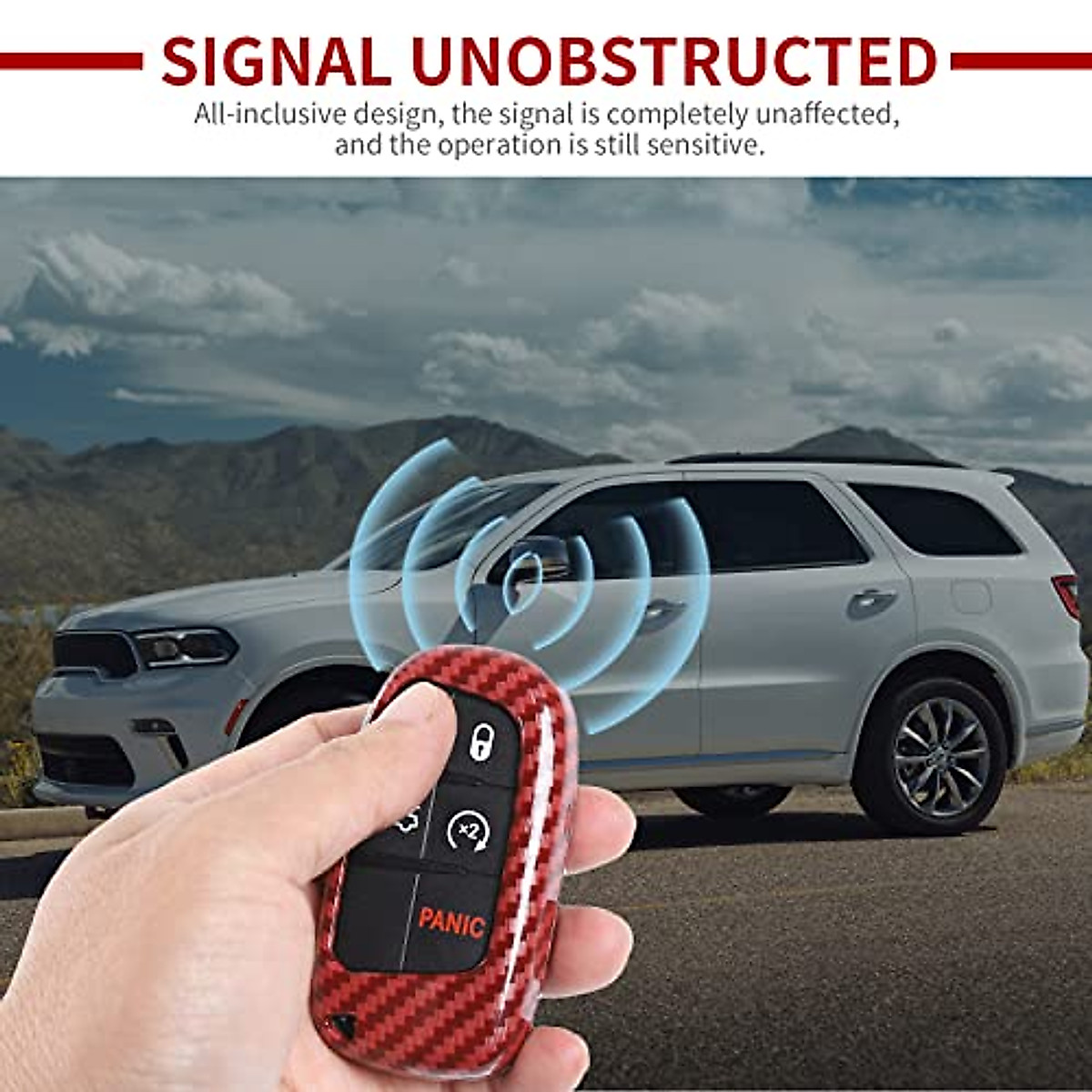 JWWY Dodge Key Fob Cover Case for Dodge Charger Challenger Dart 200 300 Journey Durango Grand Caravan RAM,Remote Accessories Protector