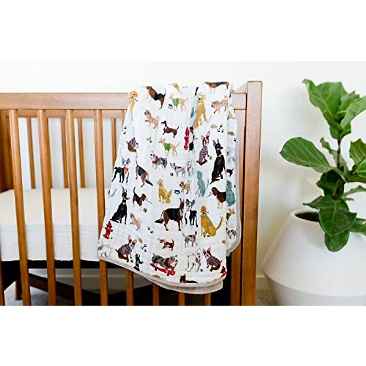 Little Unicorn – Woof Cotton Muslin Quilt Blanket | 100% Cotton | Super Soft | Babies and Toddlers | Large 47” x 47” | Machine Washable…