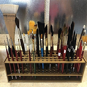 Brush Holder Paintbrush Holder 67 Holes Paint Brush Holders and Organizers Wall Mount Or Freestanding Desk Organizer Stand Holder For Pencils, Pens Stationary Supplies Best Gifts For Men Women