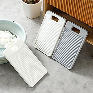 Typutomi Mini Hand Washboard, Plastic Non-slip Personal Laundry Board Hand Washing Board Underwear Sock Washing Tool Portable for Home(White)