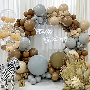 Dark Brown Balloons, 140pcs 18 12 10 5 Inch Different Sizes Pack Party Latex Balloons for BOHO Birthday Halloween Holiday Balloon Garland as Party Decorations