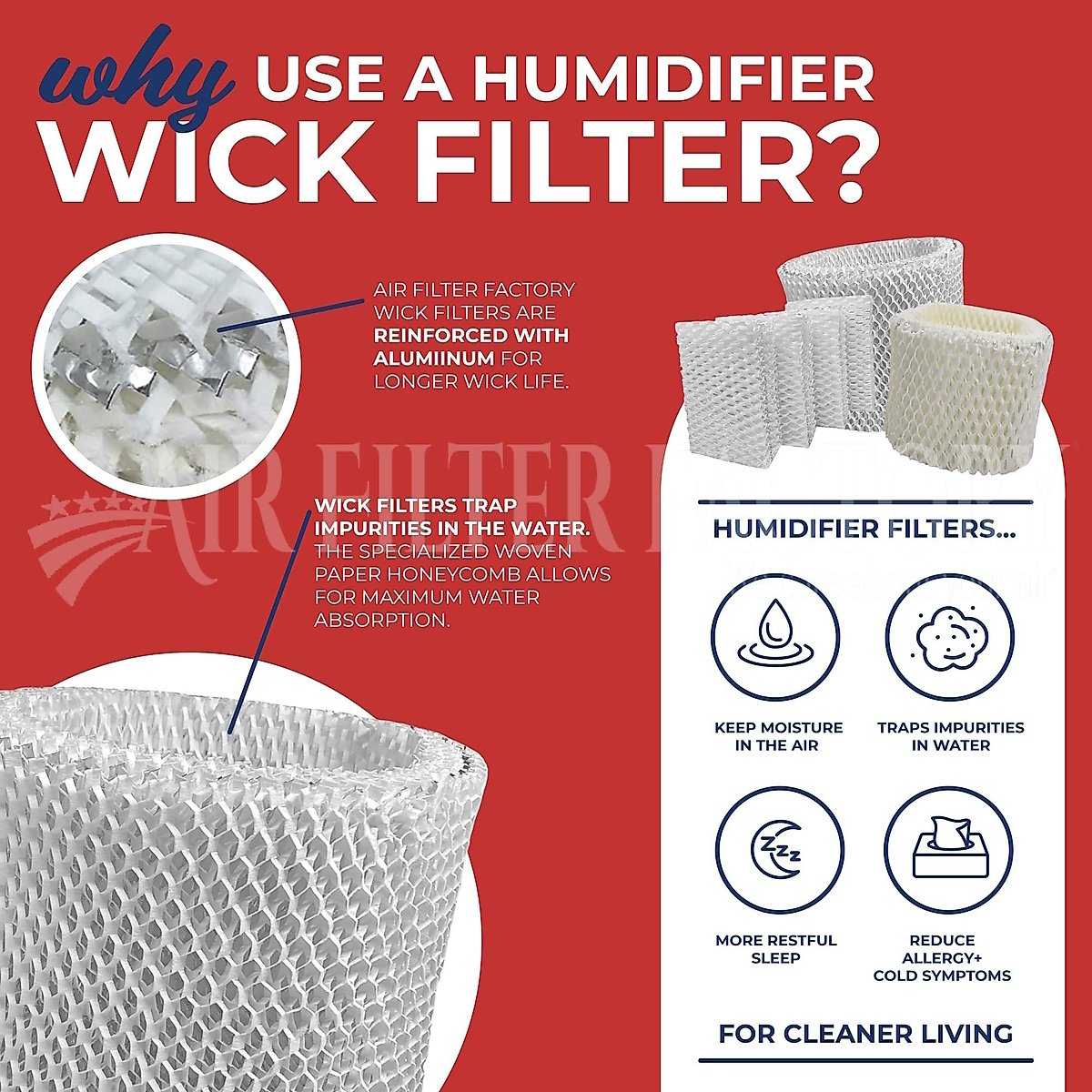 Air Filter Factory Replacement For SCM1100, SCM1701, SCM1702, SCM1762, SCM2409 Sunbeam Humidifier Wick Filter