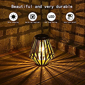 Solar Lights Lantern Outdoor，Metal Waterproof Edison Bulb Lights，Hanging Table Top Decorative Warm White Light for Garden Patio Courtyard Lawn and Fence （1 Pack）