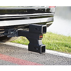 TOPTOW Trailer Dual Hitch Extender Adapter with 2 & 4-inch Riser/Drop, 2" Receiver, 2-inch Solid Shank, 10000lbs Capacity…