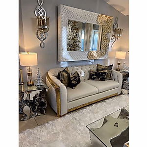 QiMH Table Lamp for Living Room with USB A+C Ports, Gold Bedside Lamps for Bedrooms Set of 2 with Touch Control, Modern Nightstand Lamp White Lamp Shade Home Office Decor (2700K LED Bulb Included)