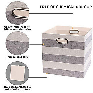 Posprica 3X Thicker Storage Bins Storage Cubes, 13×13 Fabric Storage Boxes Foldable Baskets Containers Drawers for Nurseries,Offices,Closets,Home Décor