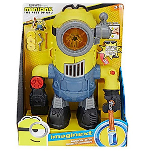 Fisher-Price Minions toys The Rise of Gru MinionBot Robot Playset with Punching Action and Stuart Figure for Preschool Kids Ages 3 and Up