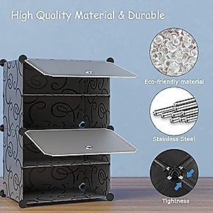 Shoe Rack, 6 Tier Shoe Rack Organizer 32 Pairs Shoe Cabinet Shoe Organizer for Closet Shoe Storage Cabinet Zapateras Organizer for Shoes, Shoe Rack for Closet for Entryway, Bedroom and Hallway, Black