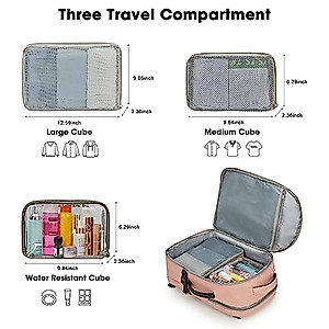 G4Free Travel Backpack For Women Men 40l Carry On Waterproof Large 17inch Laptop Backpack For Traveling On Airplane, College Bag Casual Daypack With 3 Packing Cubes For Weekender Business Hiking Pink