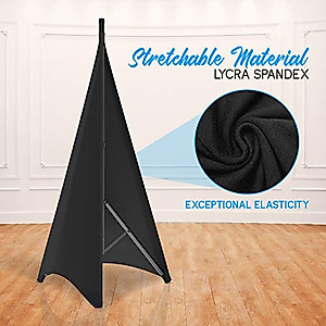Pyle Universal Lighting Tripod Stand Scrim - Double-Sided DJ Speaker; Light Stand Skirt Cover with Hook and Loop; Bag Made from Stretchable Lycra Spandex; Fit Stands Up to 75” x 43”PSCRIM2B (Black)