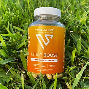 Vatellia Life Nitric Boost - Nitric Oxide Supplement for Men | High Absorption Formula | 100% Natural Ingredients | Best Nitric Oxide Booster | Increase Blood Flow | 2 Month Supply