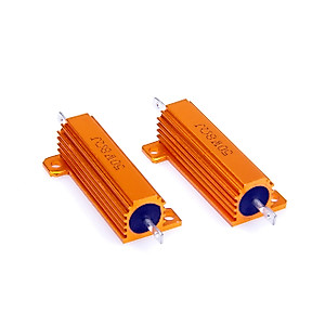LM YN 50 Watt 8 Ohm 5% Wirewound Resistor Electronic Aluminium Shell Resistors Gold (Pack of 2)