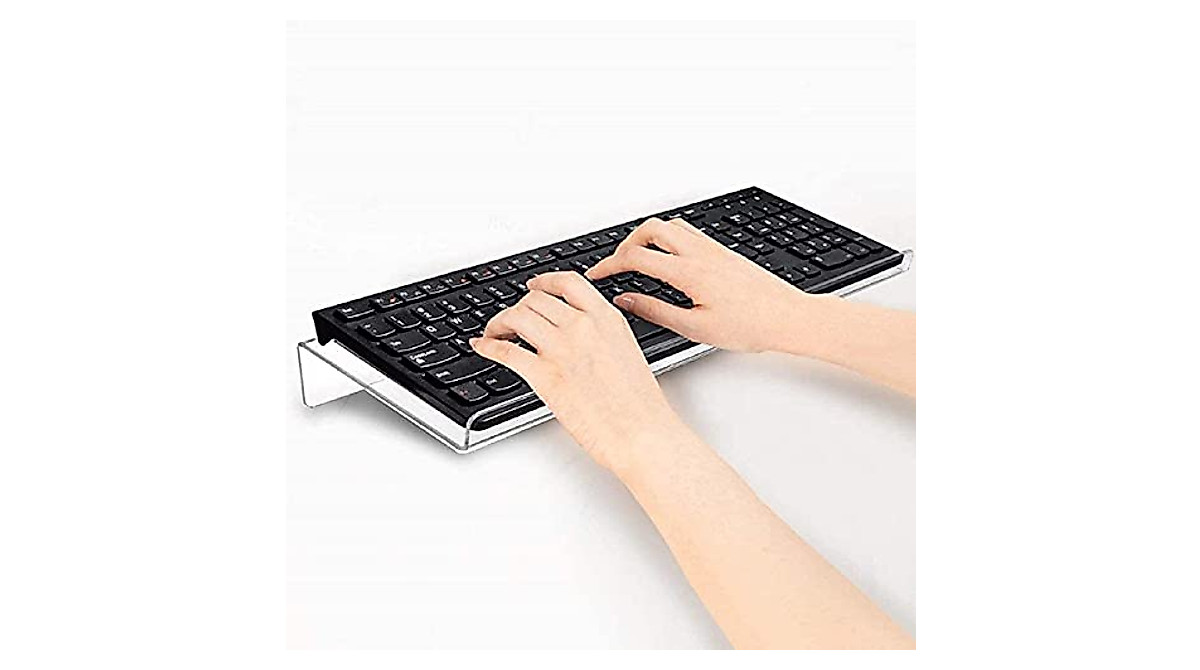 Ergonomic Acrylic Keyboard Stand - Space-Saving & Comfortable Typing
