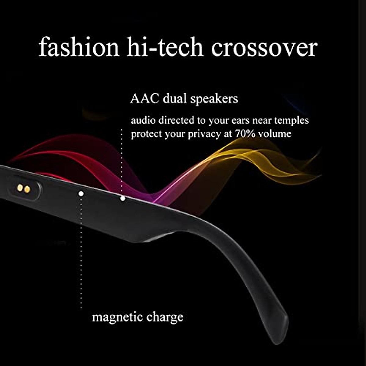 Smart Bluetooth Audio Glasses with Anti Blue Light Lens Waterproof Bluetooth 5.0 Glasses Connect Mobile Phones and Tablets for Men Women