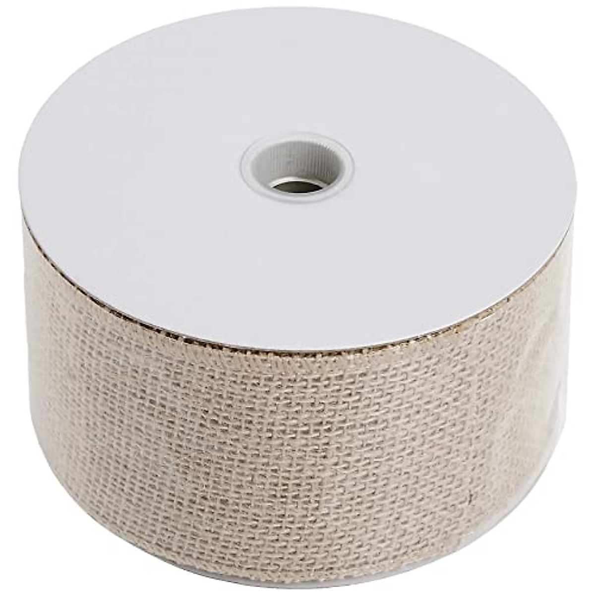 Morex Ribbon 1252.60/10-004 Burlap 2.5" X 10 YD Jute Wired Ribbon, Natural, Arts & Crafts Burlap Roll for Wedding Decor and Farmhouse Christmas Decor, Rustic Christmas Decorations Indoor Home Decor