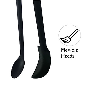 Metulip Last Drop Mini Spatula Set 8 PCS Silicone Tiny Makeup Spatulas for Skinny Openings Bottles Cosmetics Lotion Resin Beauty Spatulas Thin Jar Spatula for Kitchen