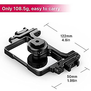 Selfie Mirror for Smartphone Phone Holder Cold Shoe Microphone/Light Mount Camera Tilt Flip Screen Vlogging Accessories Video Shooting Compatible for iPhone 14 13 12 X Pro Max Rig, for Sony Canon DSLR