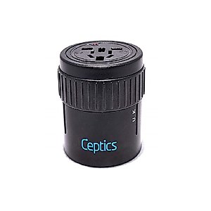 Ceptics World Travel Adapter , Perfect for Traveling to Europe, UK, China, Australia, Hong Kong, Italy - Charge your Cell Phones, Laptop, Cameras and More