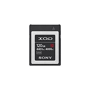 Sony 120GB (128GB pre Format) 5X Tough XQD Flash Memory Card - High Speed G Series (Read 440MB/s and Write 400MB/s) - QDG120F