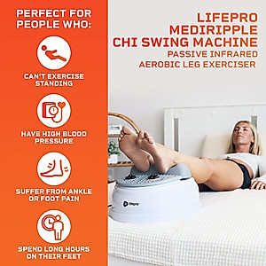 Lifepro Chi Machine Lymphatic Massager - Chi Swing Machine Original for Passive Aerobic Leg Exercises- Exercise While Sitting or Lying Down with Swing Master Chi Machine Body Shaker Mediripple