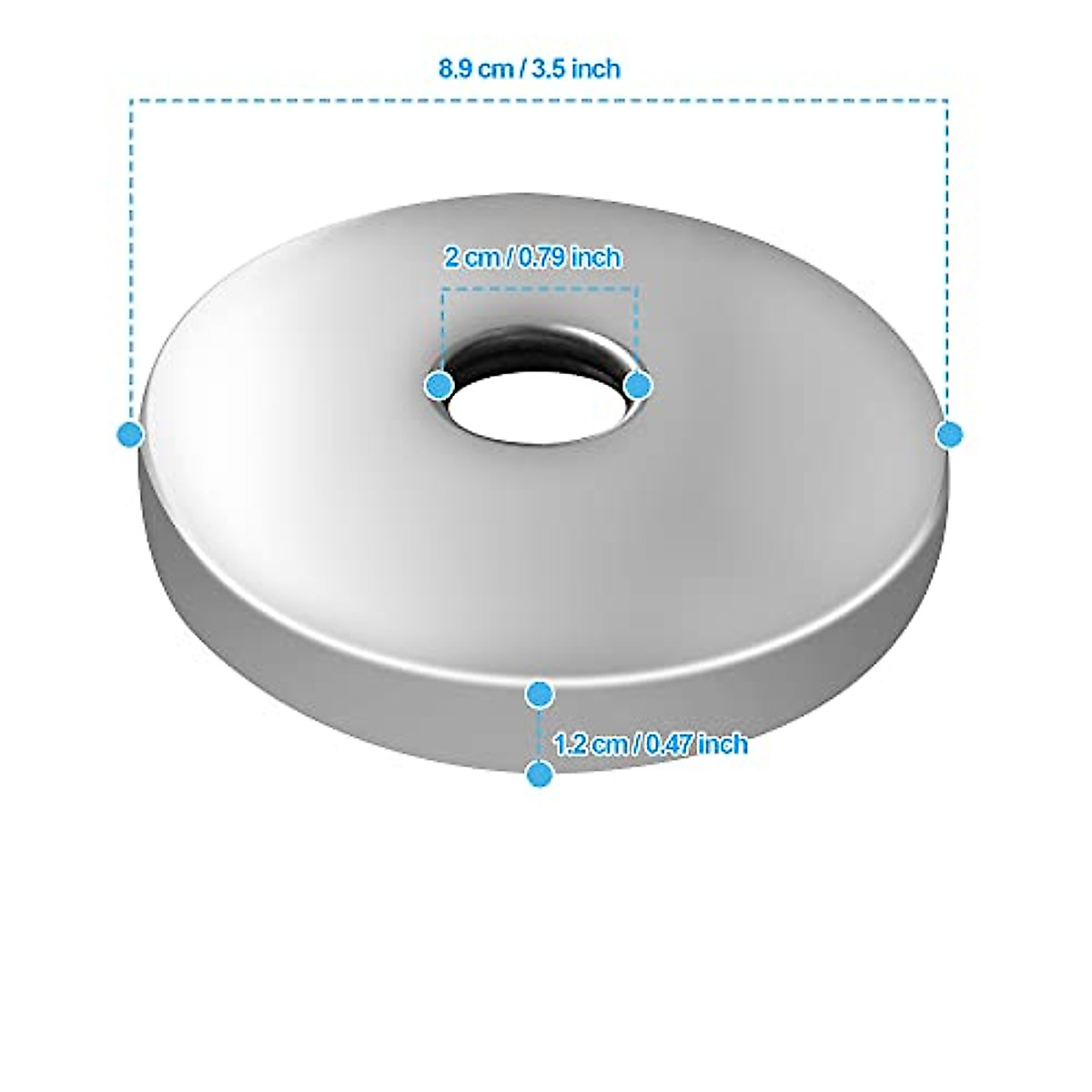 Shower Escutcheon Plate, Shower Flange Cover - Modern Shower Arm Flange 3.5” Extra Large | Universal Escutcheon Brushed Stainless Steel Replacement Cover Plate, Fits Standard 1/2" shower Pipes