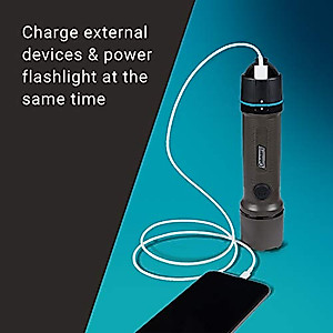 Coleman OneSource Rechargeable LED Flashlight, Water-Resistant, 1000 Lumens, 4800 mAh Battery, 2 Hour Charging Time