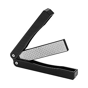 Hand-held double-sided whetstone, 400/600 Grit Folding Pocket Diamond Whetstone, Knife Sharpener Stone for Outdoor Camping Kitchen Garden