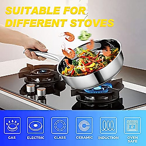 Pots and Pans Set 5-Piece, Ultra-Clad Pro Stainless Steel Cookware Set,Works with Induction/Electric and Gas Cooktops, Nonstick, Dishwasher