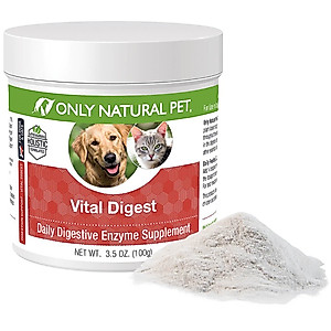Only Natural Pet Vital Digest Formula for Dogs and Cats with Natural Digestive Enzymes - Holistic All-Natural Formula - 3.5 oz Powder