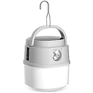 UCGG Solar Camping Lantern, Rechargeable LED Camping Lantern, 4 Light Modes One-Button Switching, Standby Charging Bank, Waterproof, for Hurricane Emergency, Outdoor, Hiking, Home and Car