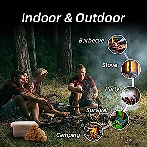 ECHSUM Fire Starter for Charcoal Fat Wood Stick Fireplace Camping Stove Fire Pit Charcoal Starter 56 Roll Easy Lighting Grill BBQ Chimney Survival