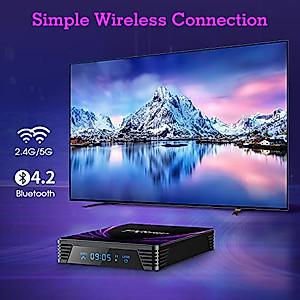 Android TV Box 11.0, TX8 PRO Android TV Box 4GB RAM 64GB ROM, Android Box with Amlogic S905W2 Quad Core 64 Bits, AV1 6K/4K 3D USB 3.0 BT 4.2 TV Box