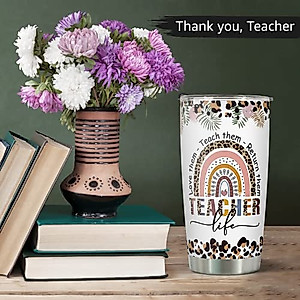 Macorner Teacher Gifts For Women - Appreciation From Students Birthday, Week, Back To School Stainless Steel 20oz Supplies Tumbler Cup Mug