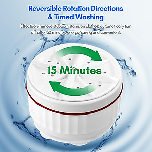 Andoer Washing Machine, Ultrasonic Turbo Washing Machine Portable Mini Washer with USB Power Supply Suction Cups for Home Travel Business Trip