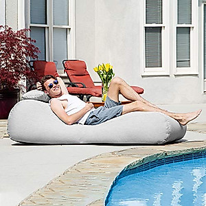 Jaxx Arlo Outdoor Bean Bag Sun Lounger | Pool Patio Chaise Recliner |, Granite