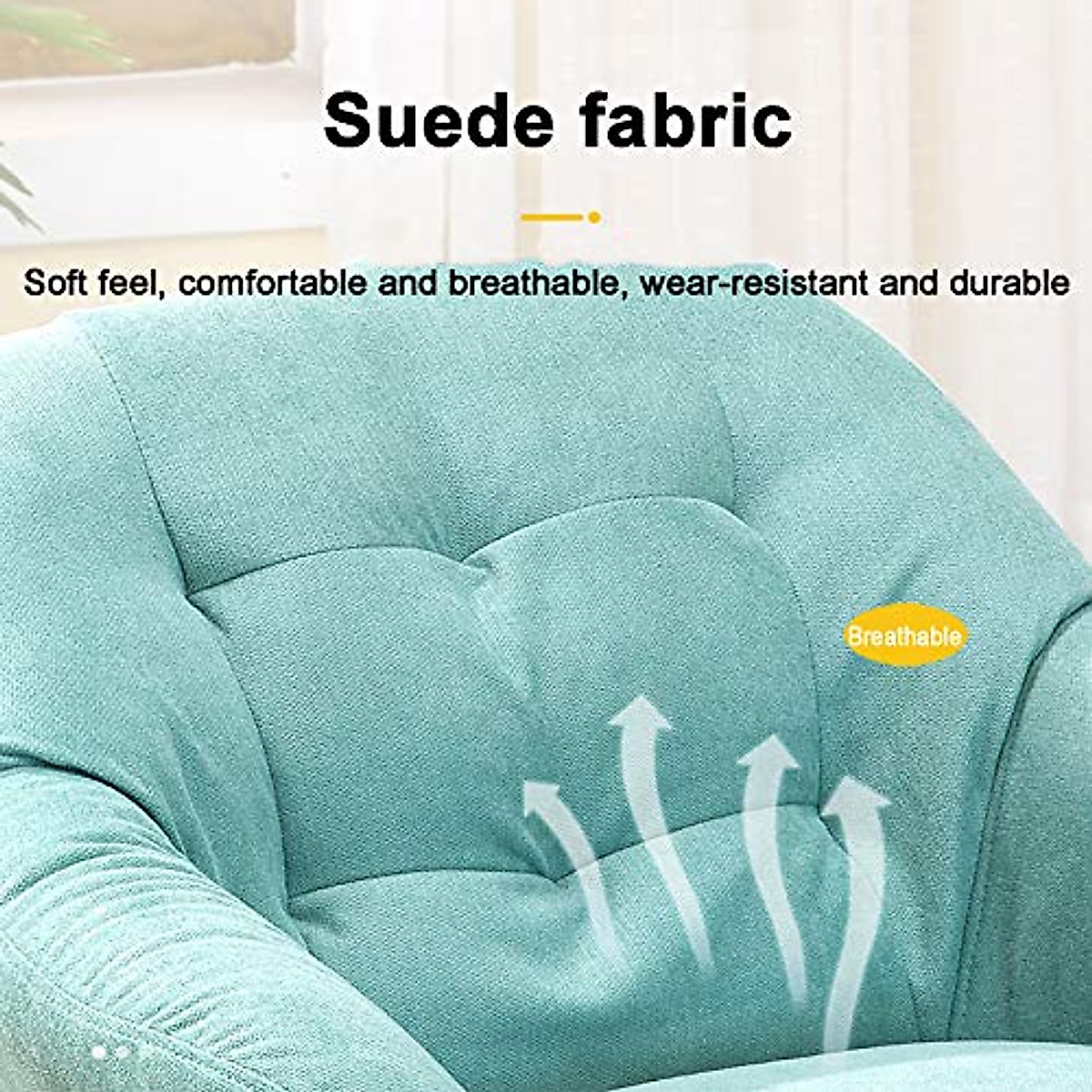 MayNuo Office Chair Gaming Chair Computer Chair Mid-Back Computer Chair Adjustable Desk Chair,Ergonomic Office Chair with Thick Seat Cushion,Upholstered Task Swivel Chair for Execu/Blue/42*42*63Cm(17*