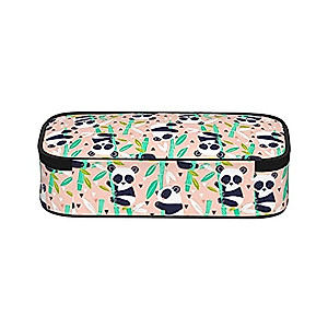 TEIKKIOP Panda Pencil Case Animal Print Pen Bags with Zipper and Compartment Cute Portable, Nude