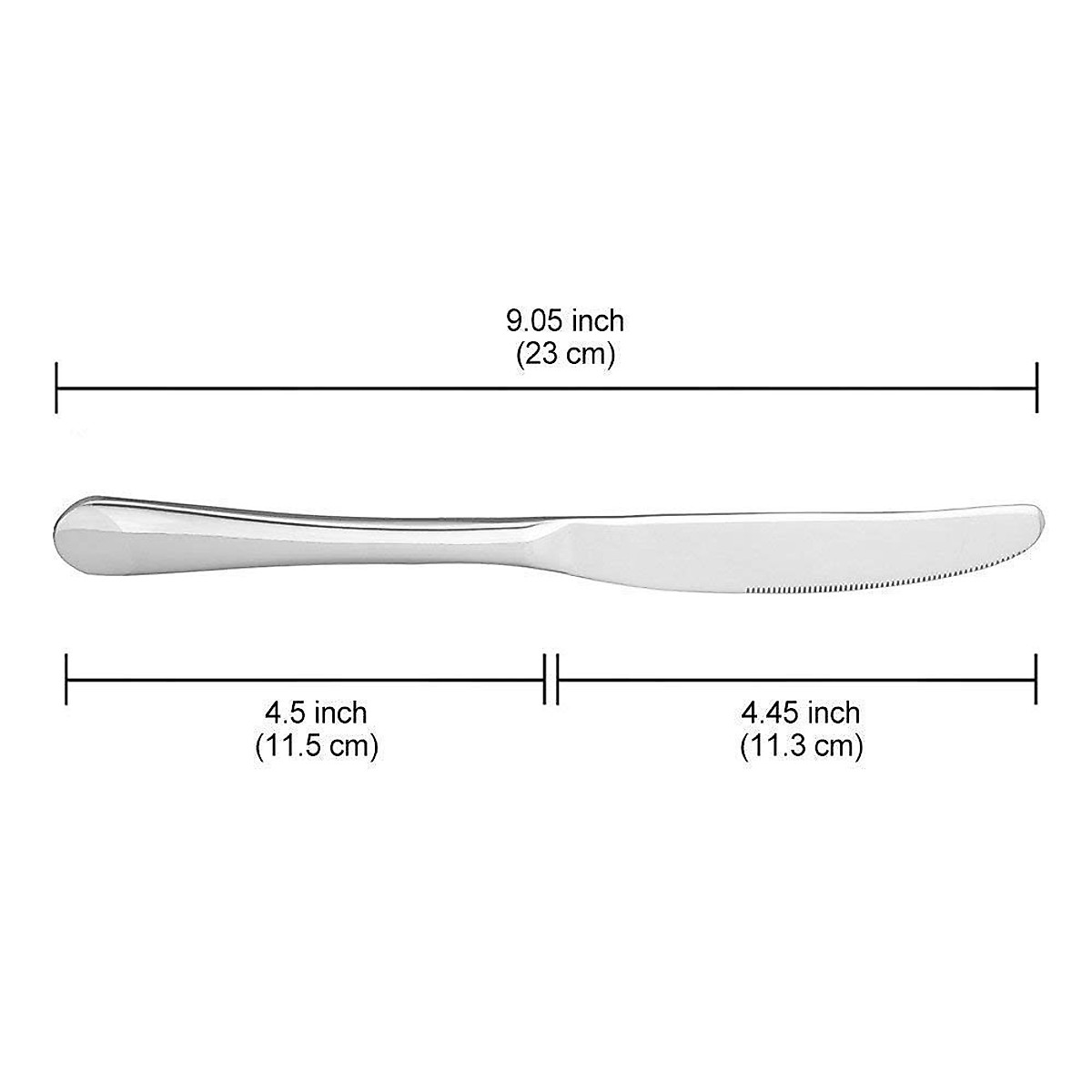 WenYing Heavy Duty Dinner Knives Set of 8 Stainless Steel Butter Knife Spreader Cheese Knife Table Knifes Silverware Butterknives, 9.05 Inch