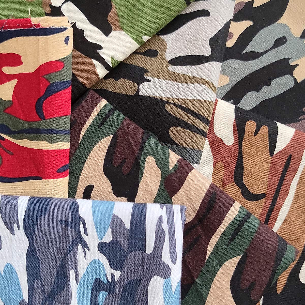 Misscrafts 7pcs Craft Fabric Bundle 100% Cotton Quilting Fabric 18x22 Inches Squares Multicolored Different Pattern for Patchwork DIY Sewing Scrapbooking Camouflage